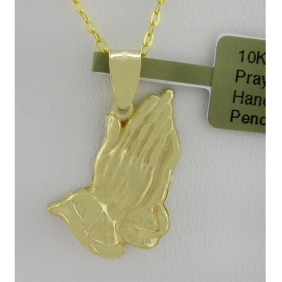 Jewelry | Solid Praying Hands Pendant 1k Yellow Gold | Poshmark